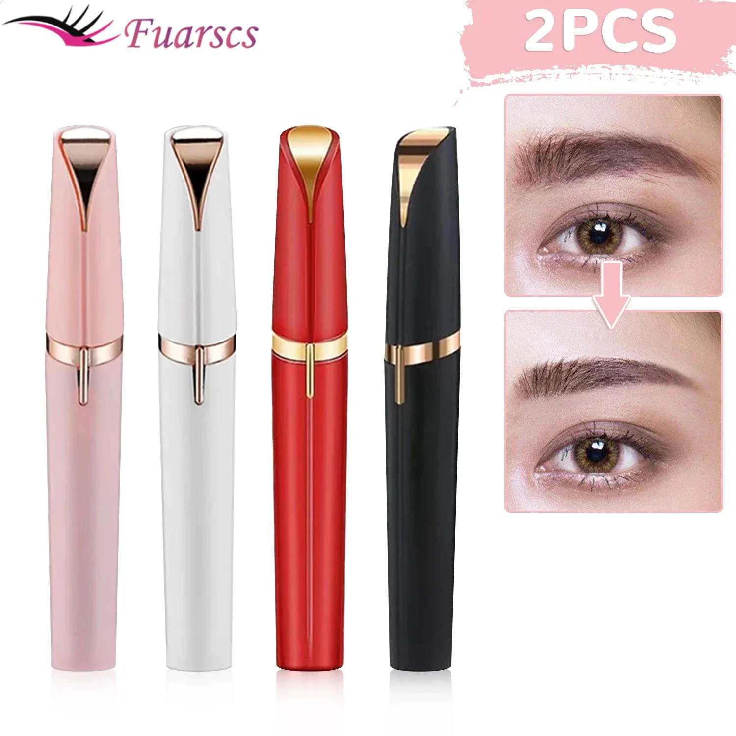 2 Pack Eyebrow Trimmer & Pencil Shaver - Portable Hair Removal for Face ...