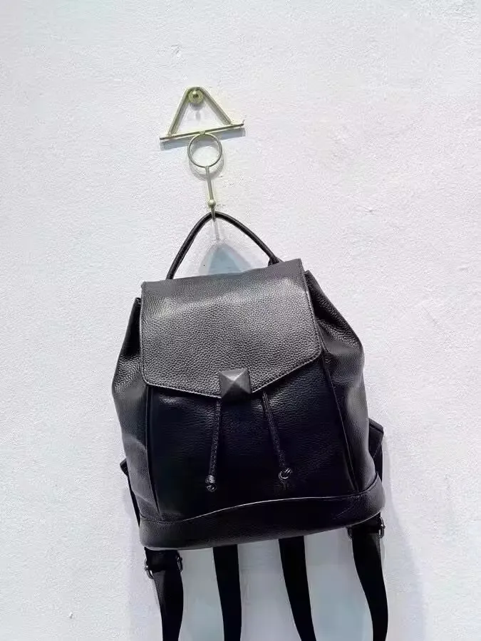 Leather backpack with hasp closure, extra-large peekaboo mini shape ...