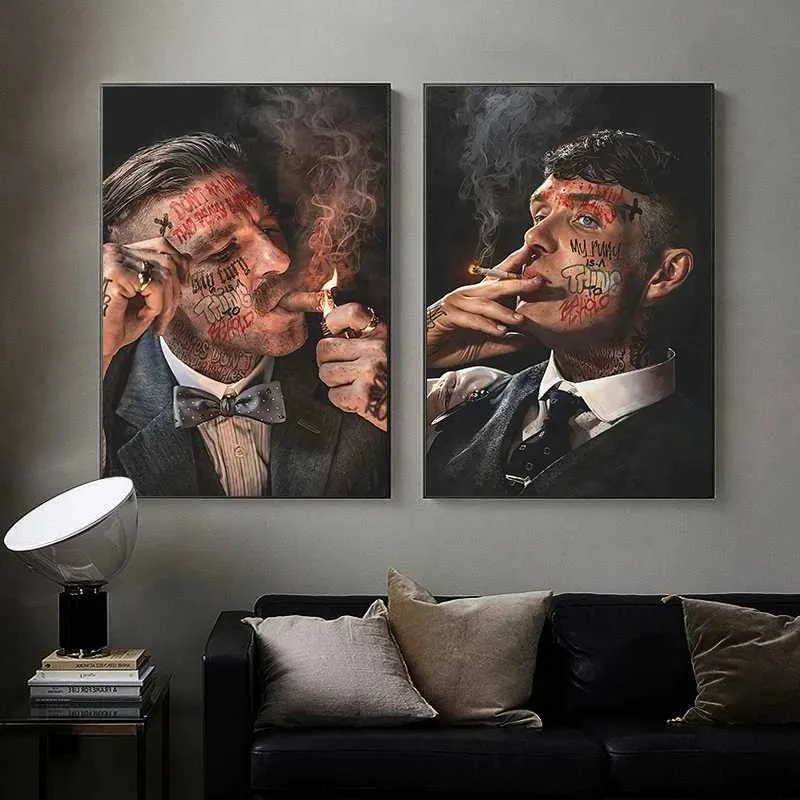 Gangster Legends Arthur Thomas Shelby Portrait Mafia Figure Canvas ...