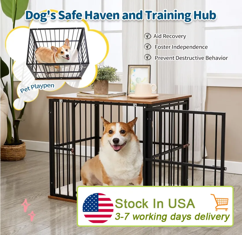 Large Indoor Dog Kennels: Stylish Pet Retreat & Tea Table, Heavy-Duty ...