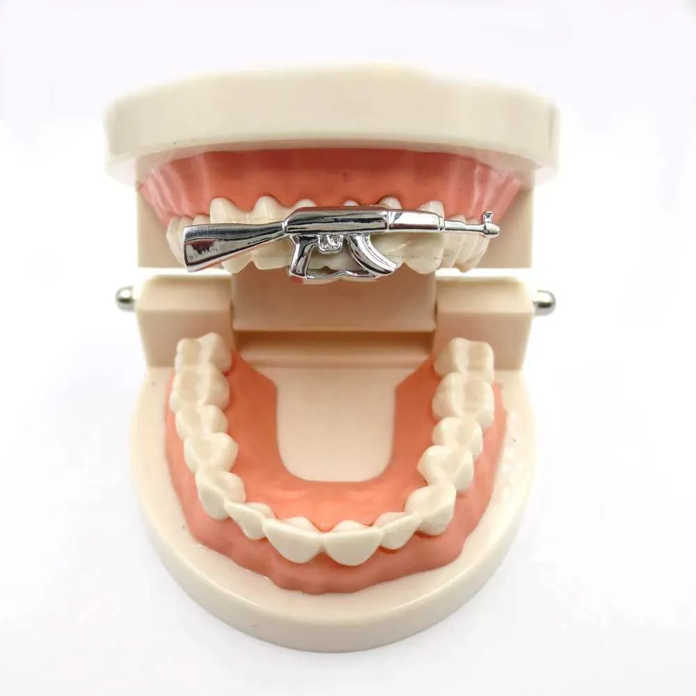 Teeth Grillz Metal Fang Dental Grillz for Men Women Cartoon Style ...