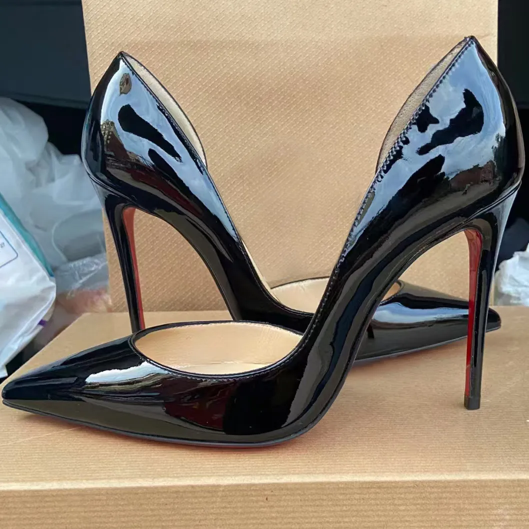 Wholesale Elegant Black Patent Leather High Heel Shoes For Women ...