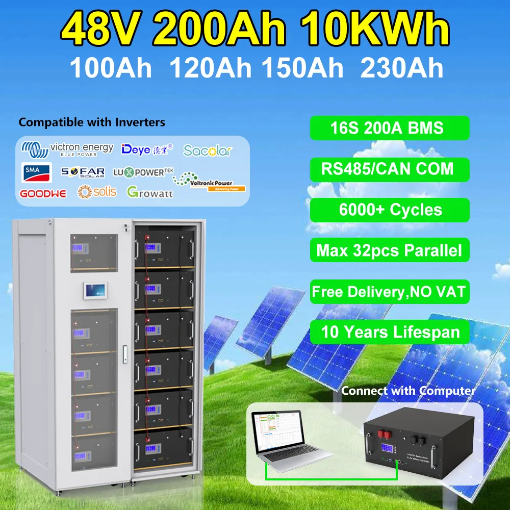Parallel 48V LiFePO4 Inverter Battery 200ah Price With 16S BMS And ...