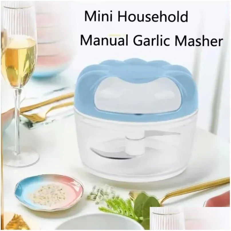 Portable Manual Fruit & Vegetable Mini Grinder Set Hand Pull Blender ...