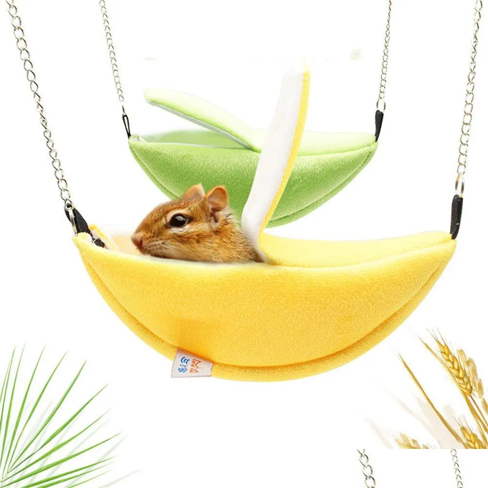 Cozy Banana Hamster Tree House Bed With Sugar Glider And Pet Cage ...