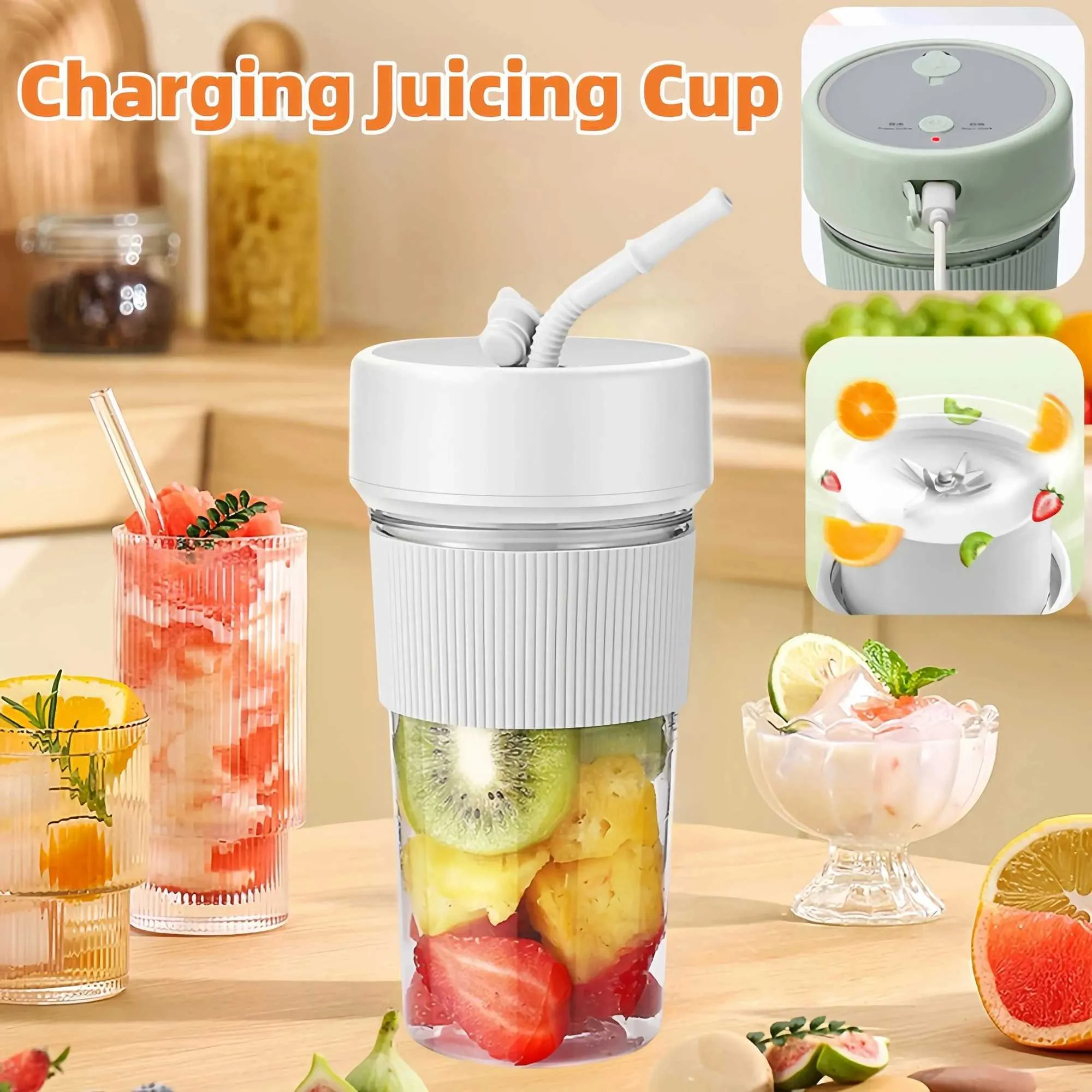 6 Blade Portable Electric Fruit Juicer Maker 350ml... From Taiho_shop ...