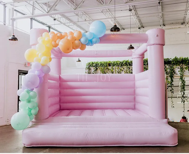 Pastel Blue And Pink Wedding Pink Bounce House Rental Commercial Grade ...