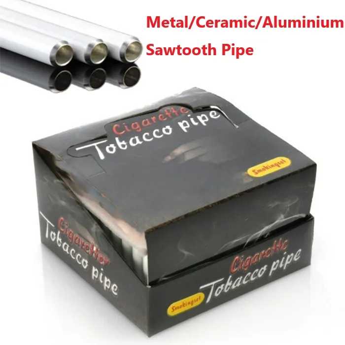 Cigarette Shape Smoking Pipes 78mm 55mm Aluminium Alloy Sawtooth ...
