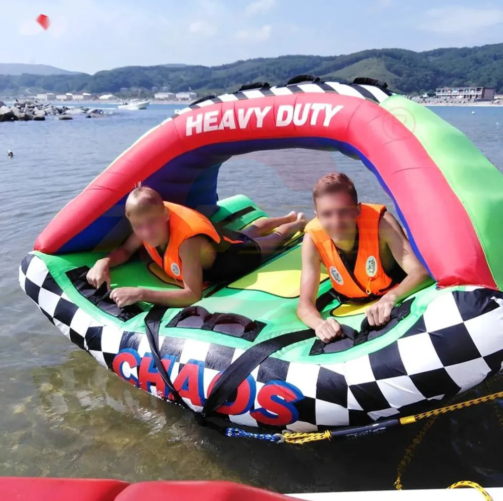 Inflatable Boat Tube with Heavy-Duty Thick Nylon Cover for 1-3 Person ...