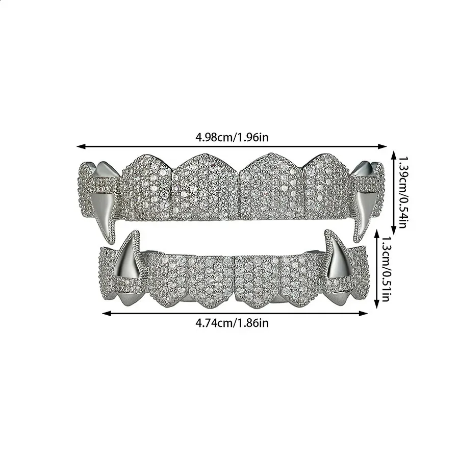 Iced Out Fang Shaped Butterfly Teeth For Hip Hop, Cosplay, And Parties ...