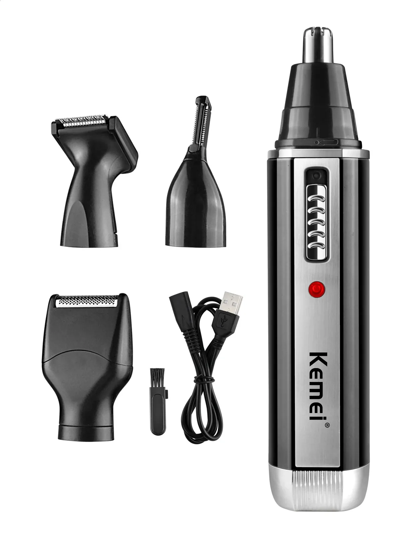 KEMEI Electric Nose Ear Hair Trimmers 4 In 1 Rechargeable Beard Shaver ...