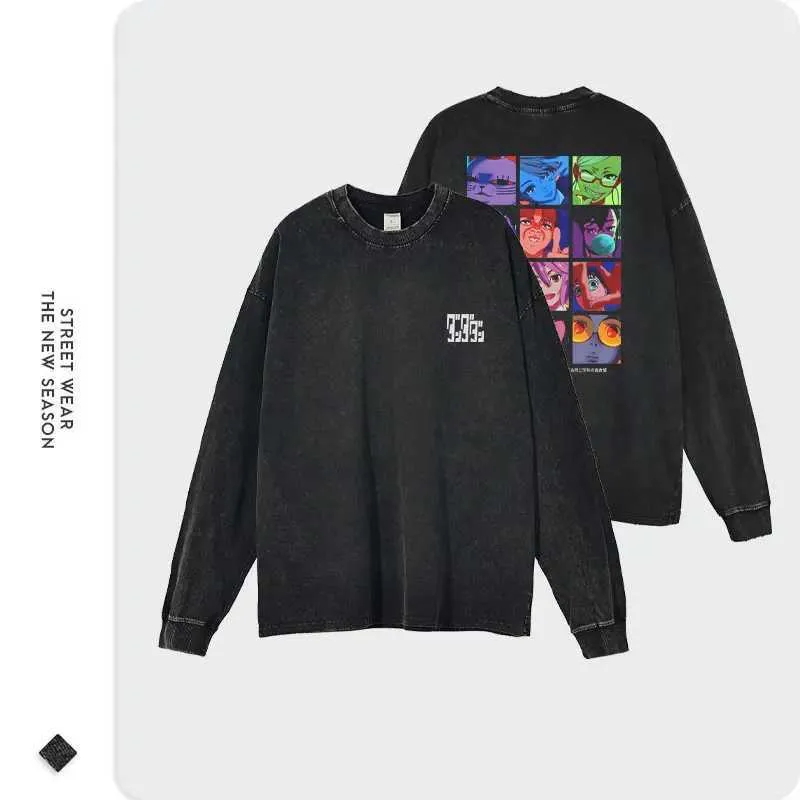 Wholesale Dandadan Retro Long Sleve Street Shirts Ayase Momo Sweater ...