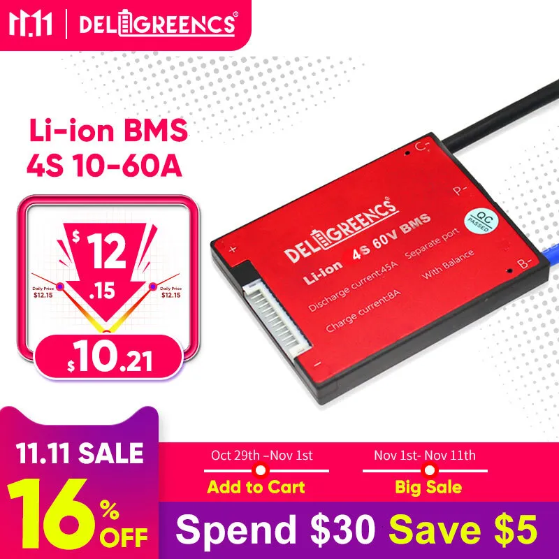 LiFePO4 BMS Infolithium Battery 3.2V, 4S 60A, PCM/PCB/BMS, Balance ...