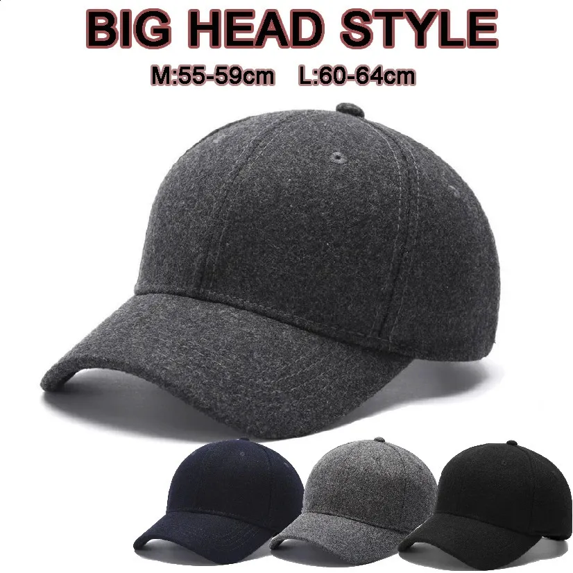 Wool Blend Baseball Cap Extra Large 60-64cm Felt Outdoor Winter Warm ...