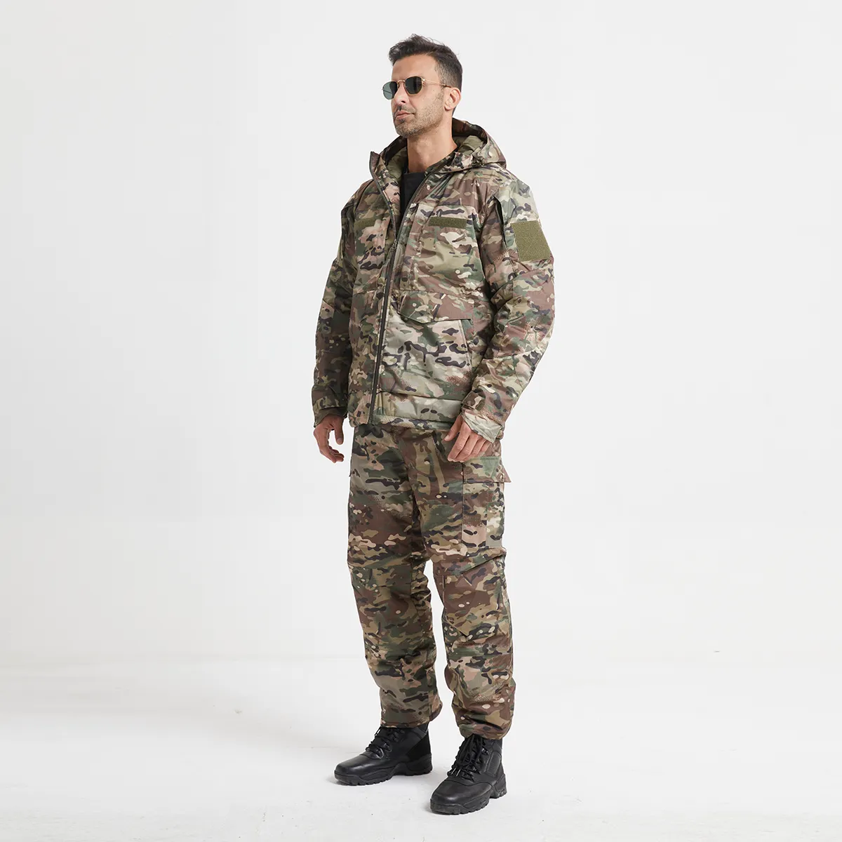 Thermal Cotton Hooded Jacket Set - Camouflage - Durable Winter ...