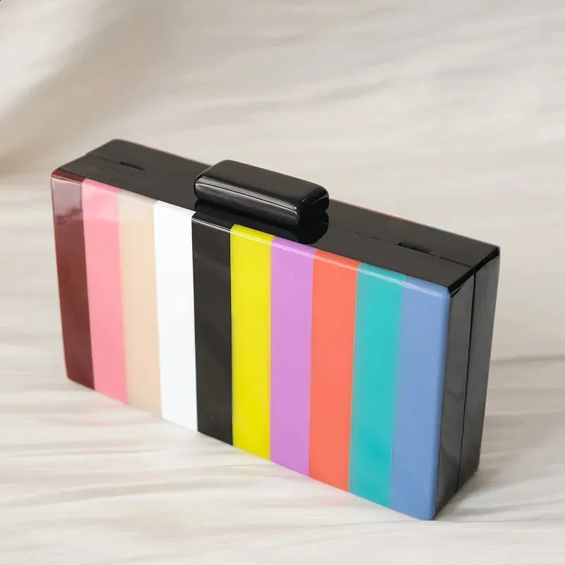 Acrylic Clutch Purse Vintage Candy Striped Party Shoulder Bag from ...
