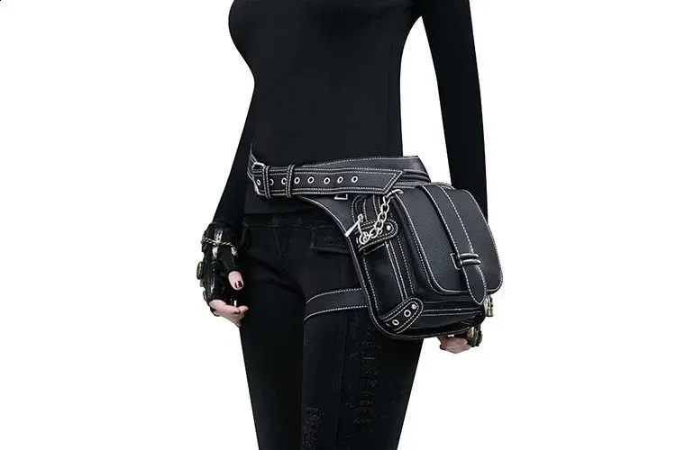 Black Crocodile PU Leather Waist Bag for Boys Outdoor Travel Sport ...