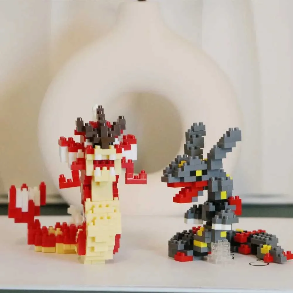 Building Blocks Mini 3D Figures: Red Dragon & Green Serpent Model ...