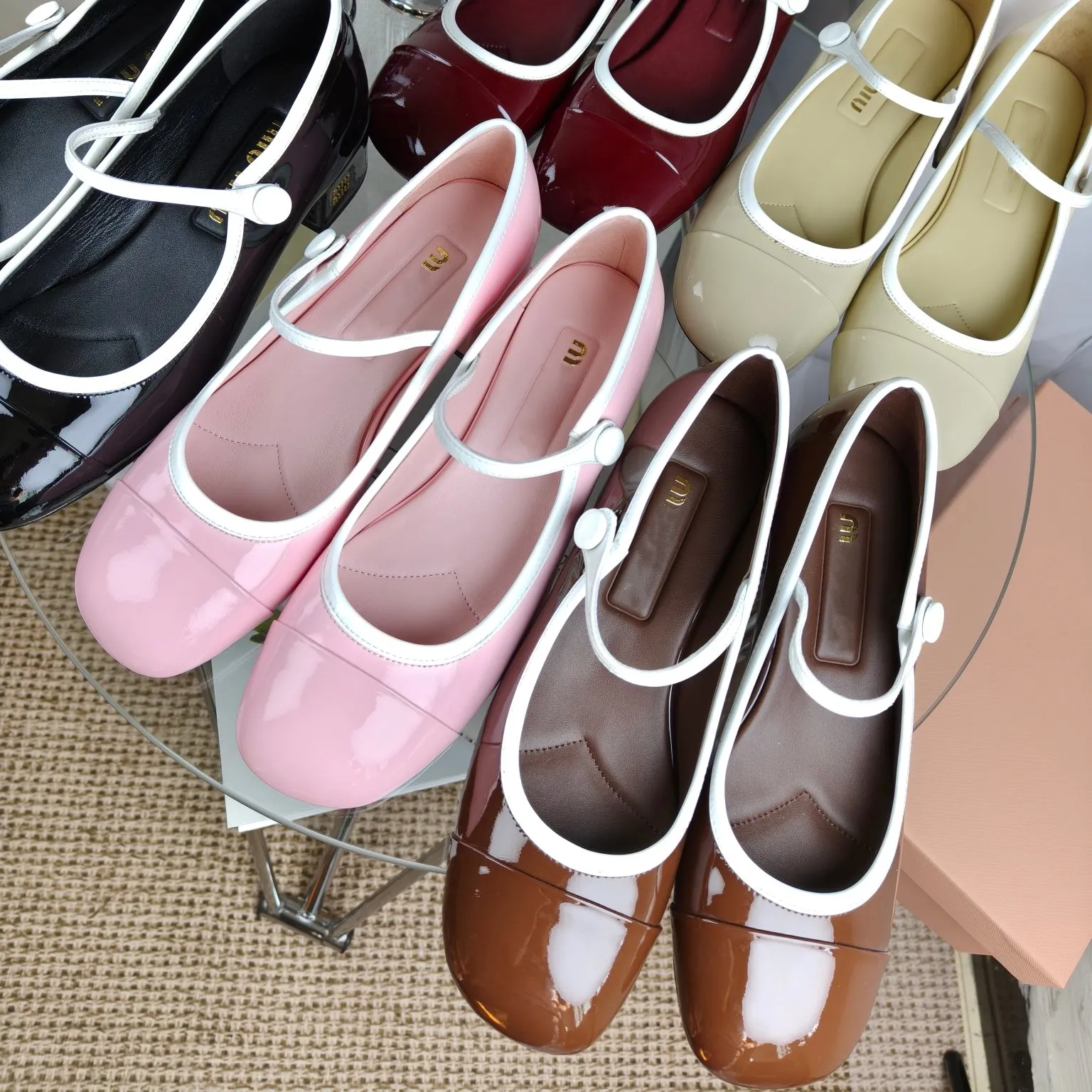 Womens Mary Jane Chunky Heel Shoes Low Heel Leather Slip-On Casual ...