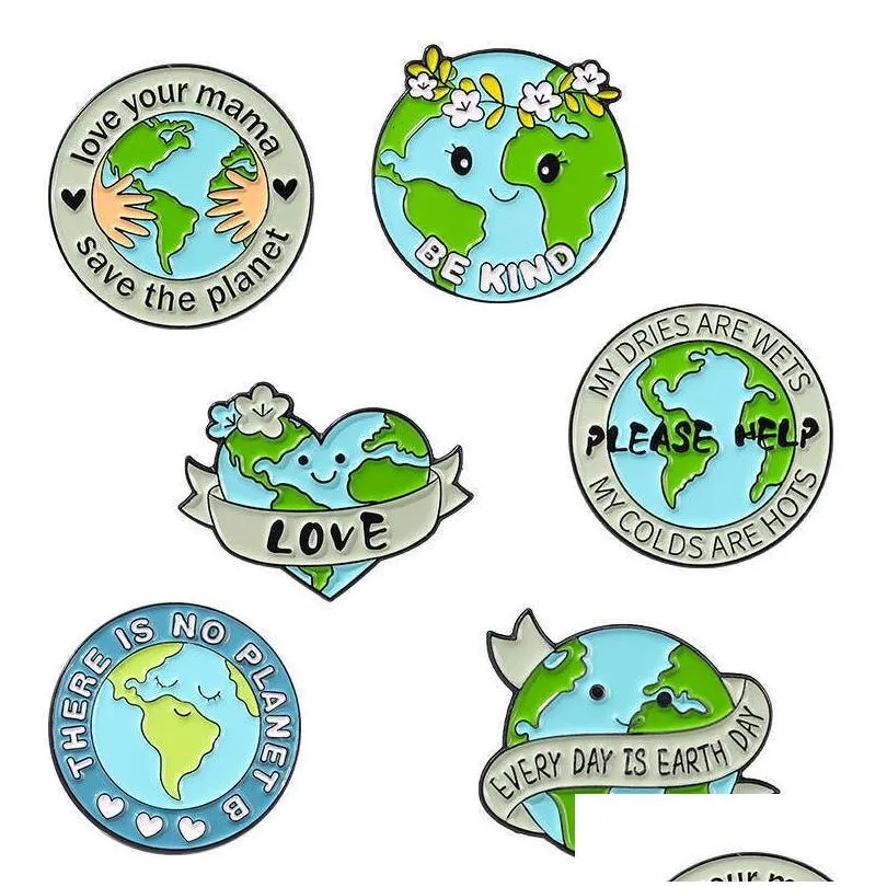 Earthgreen Circular Metal Lapel Pin Badges For Environmental Protection ...