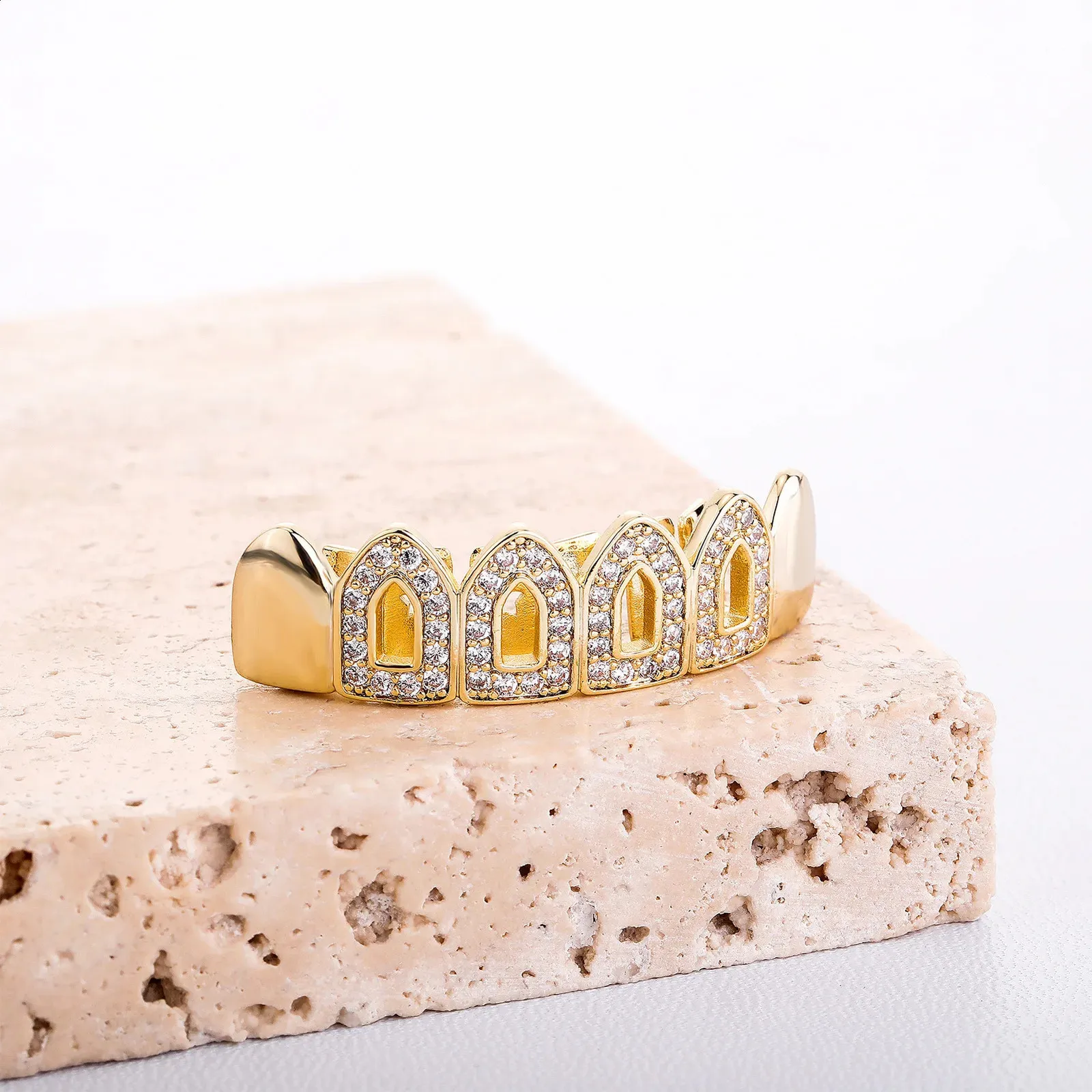 TG054 Hollow Heart Teeth Caps Top & Bottom Dental Grillz For Cosplay ...