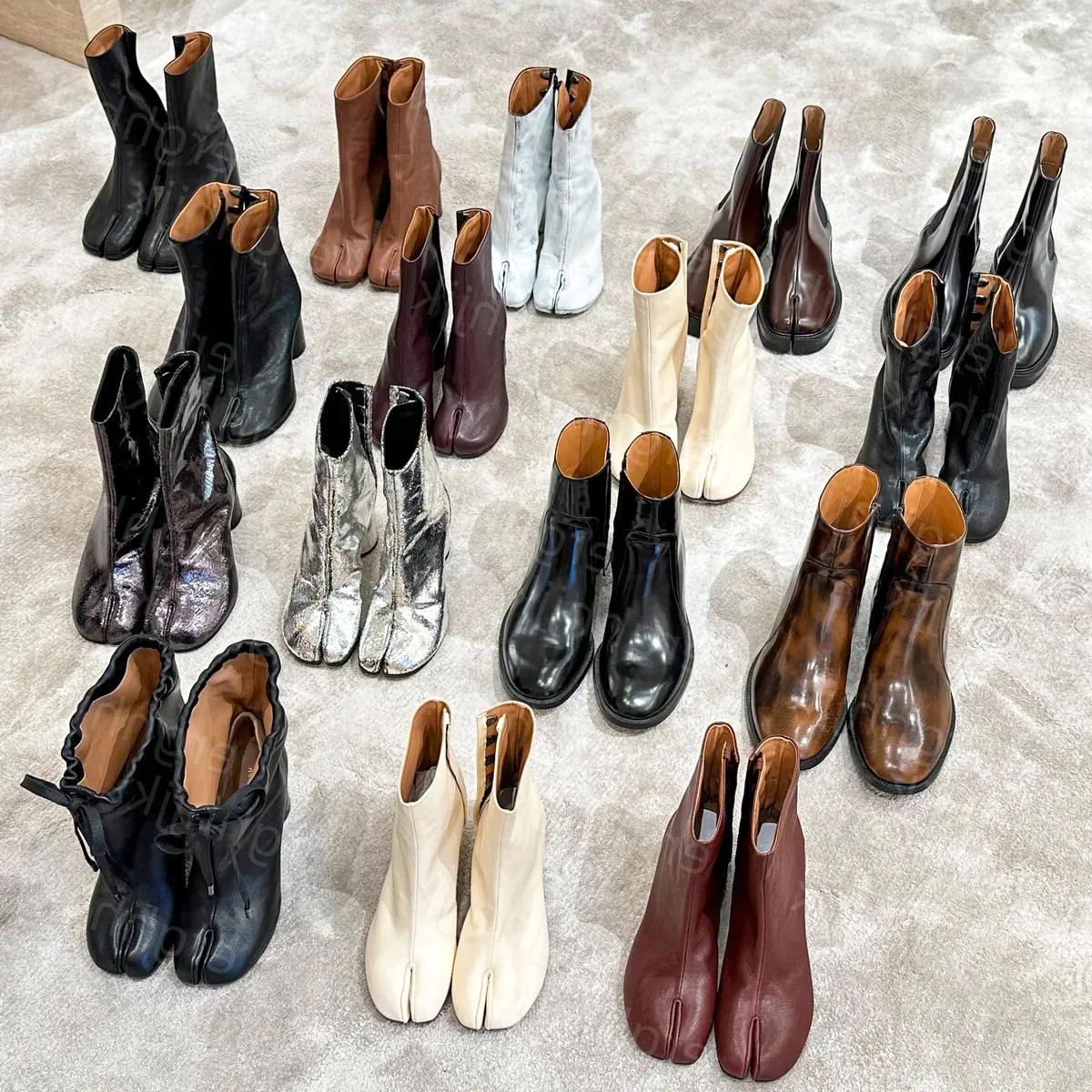 2025 Designer Tabi Ankle Boots Womens Thick Heel Mirror Broken Boot ...