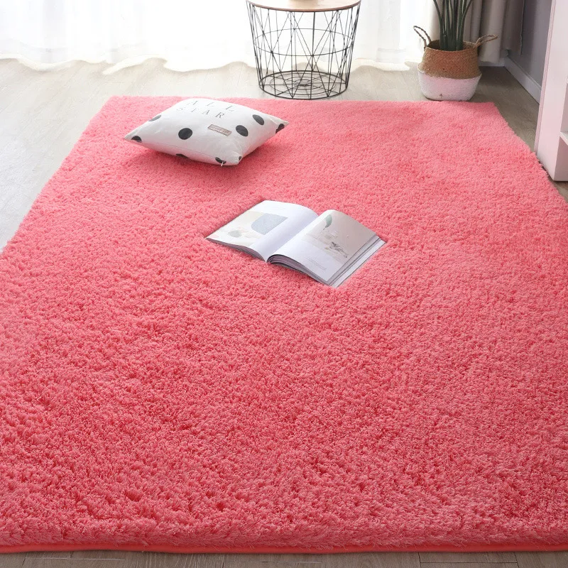 Plush Carpets For Girls' Bedroom: Fluffy Pink Area Rugs With Non Slip ...