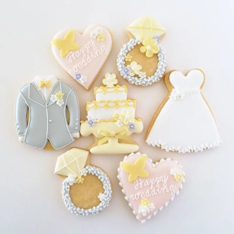 Wedding & Celebration Cookie Cutters - Heart, Ring, Dress & More ...