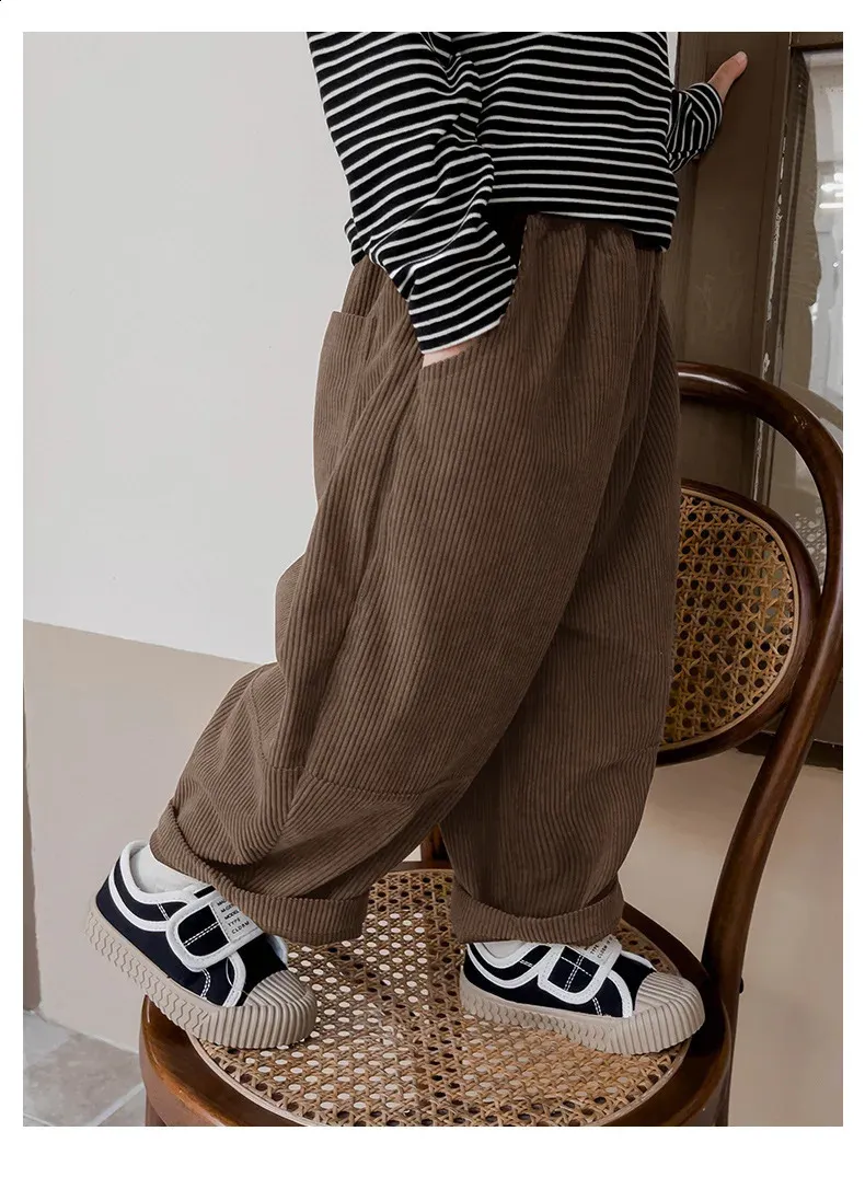 Boys' Corduroy Pants, Autumn Kids' Soft Loose Casual Pants, Korean ...