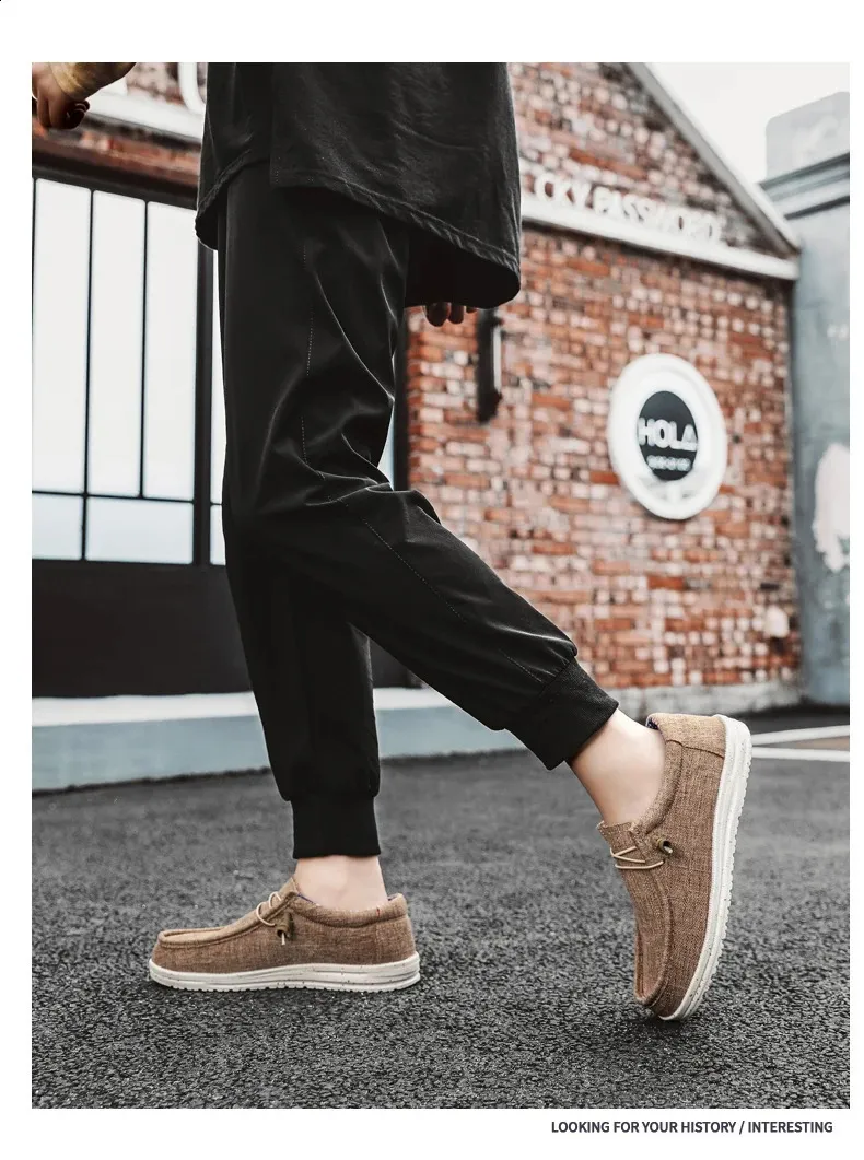 Men's Breathable Casual Canvas Slip-On Shoes Comfort Loafers Soft Penny ...