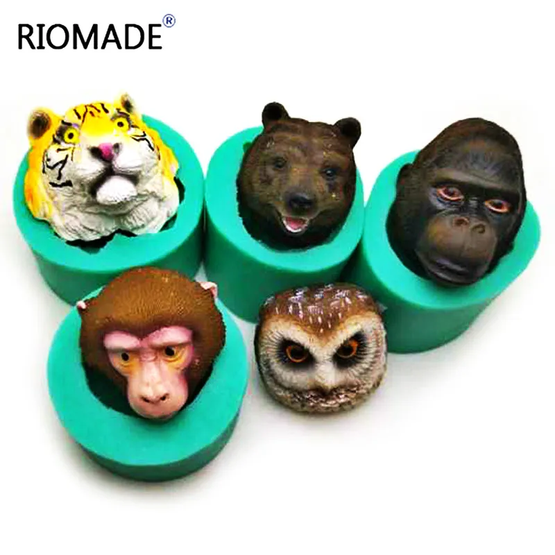 Animal 3D Cake Molds: Owl, Tiger, Bear, Gorilla, Monkey - Baking ...