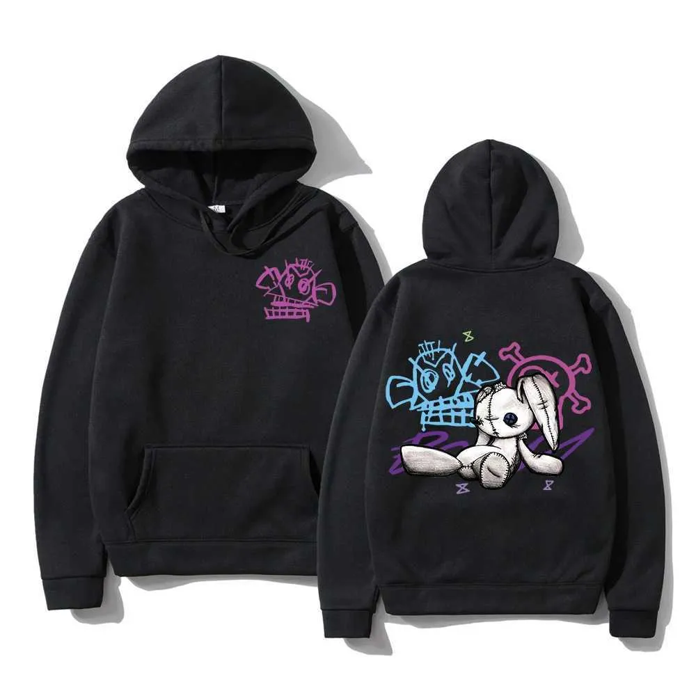 Arcane Jinx Kuromi Hoodie Harajuku Anime Rabbit And Monkey Design ...