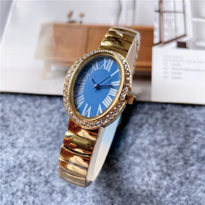 Elegant Women's Wristwatch: Classic Blue Steel Design with Roman ...