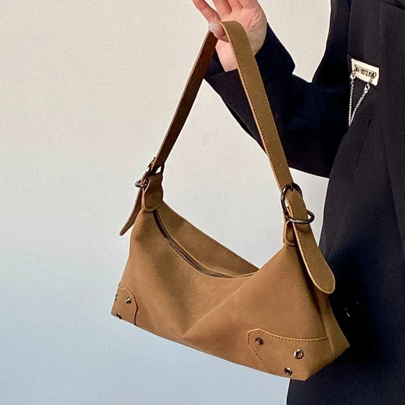 Leather Crossbody Bag for Women Medium 30-50 cm Suede Pillow Shape ...