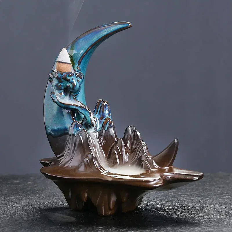 Backflow Incense Burner Ceramic Mountain Waterfall Design With Reverse ...
