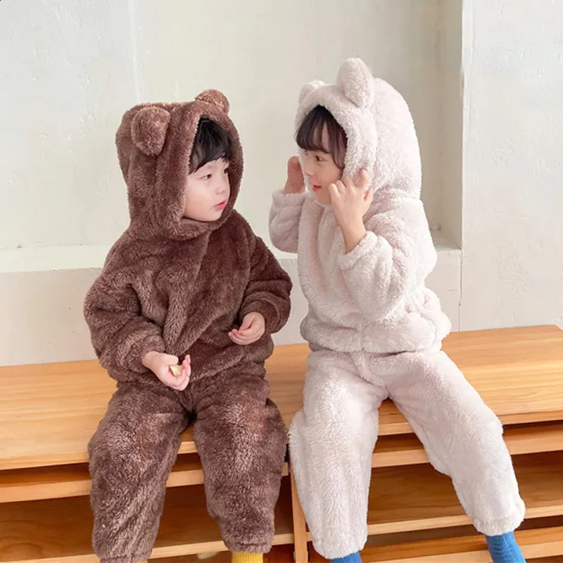 Baby Fleece Clothes Set Warm Fleece Hoodies Pants Kids Clothing Sets ...