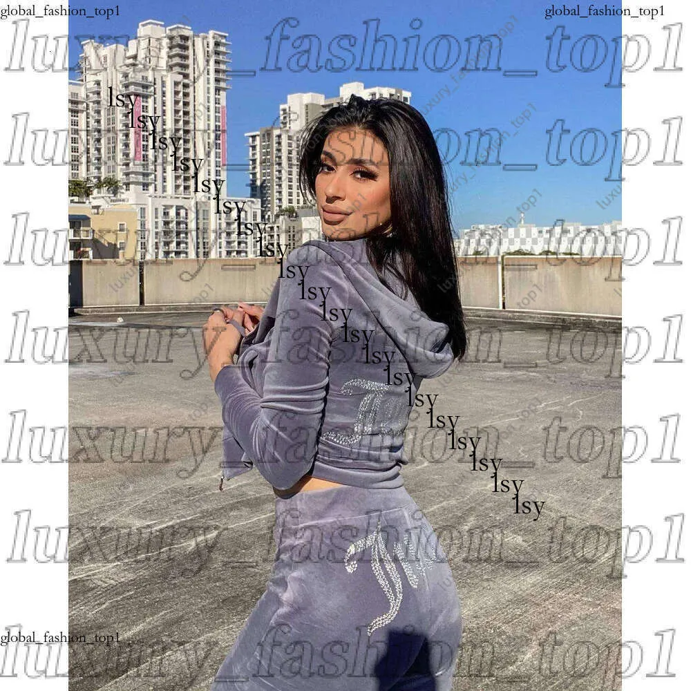 Jicy Diamonds Women's Velvet Tracksuit Sets For Women Long Sleeve ...