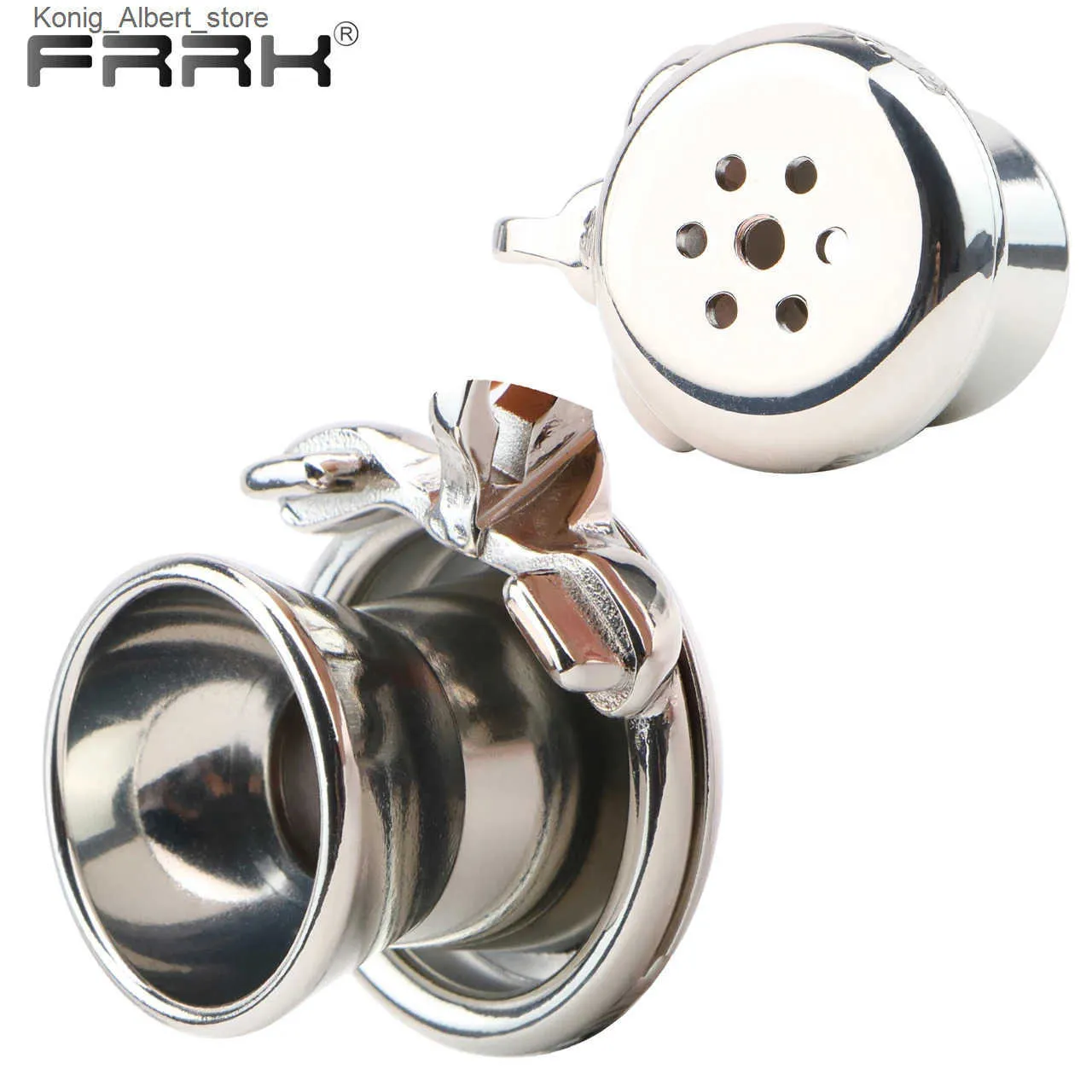 FRRK Male Stainless Steel Cock Cage Device With Fixed Metal Urea Stainless Steel Fetish Sex Toy ...