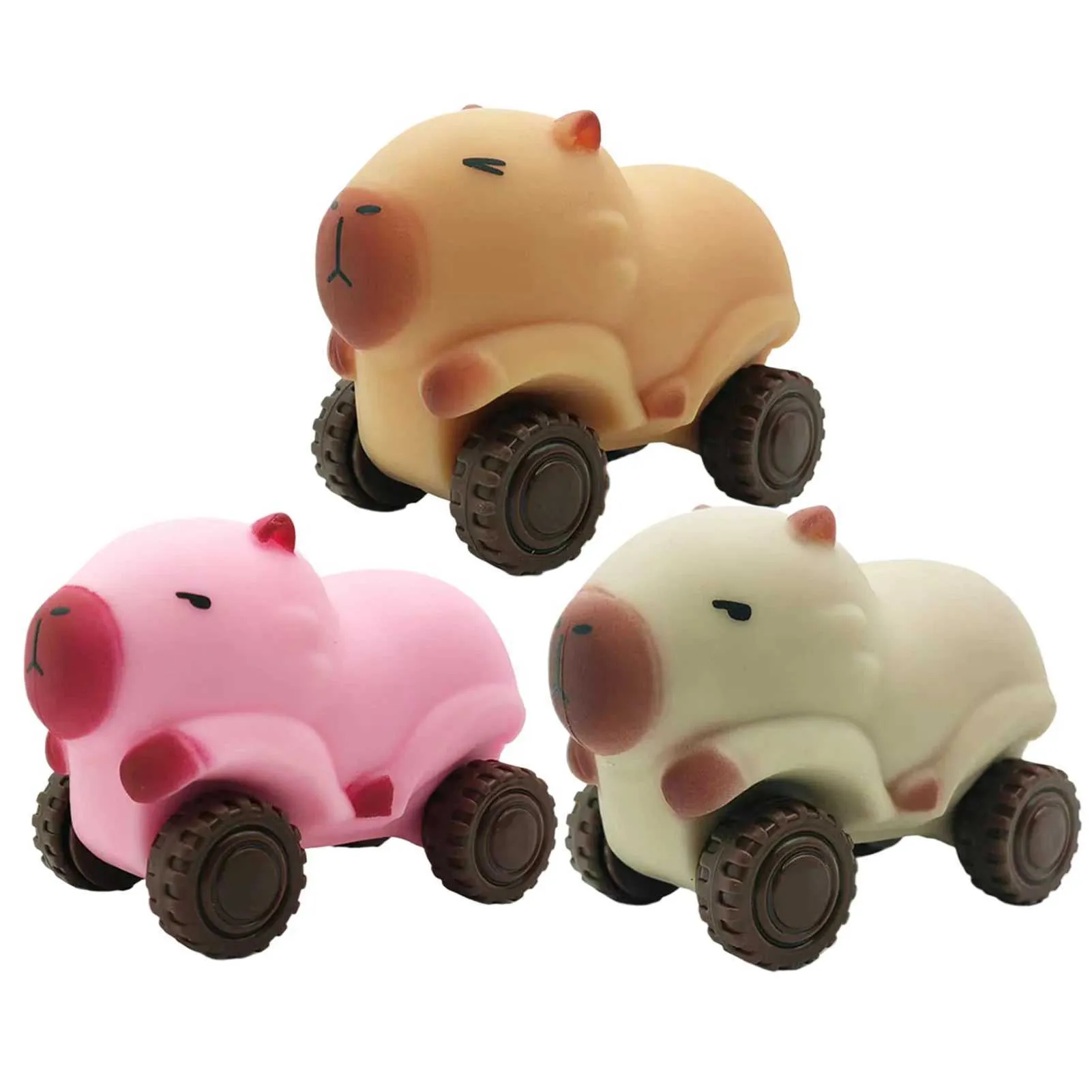 Squeeze Toy: Rolling Capybara Car Toy, Elastic Stress Relief Figure ...