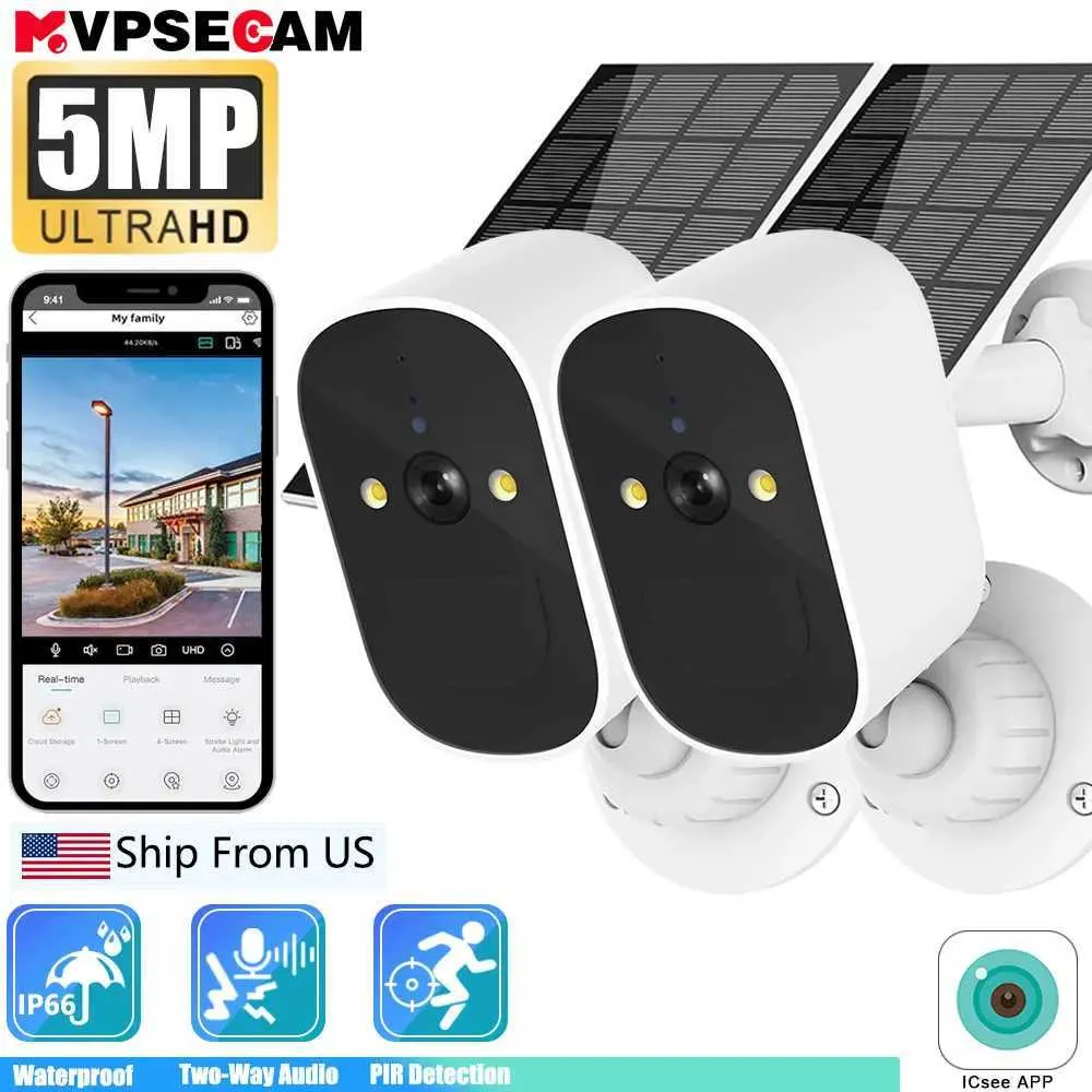 Wireless Solar Solar Powered Security Camera With 5MP HD Resolution ...