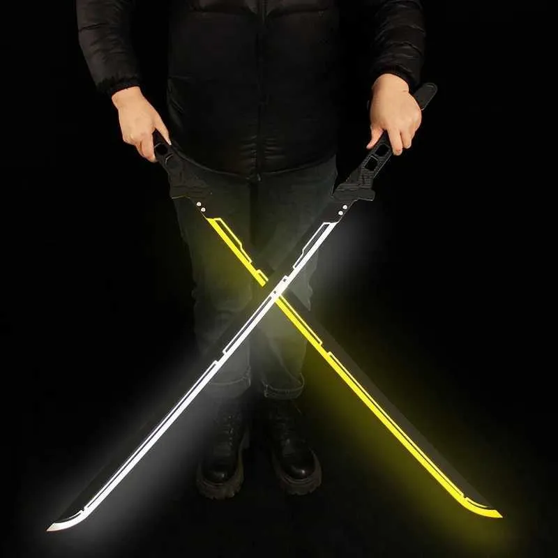 Bright Cyberpunk Katana Acrylic LED Lightsaber Anime Cosplay Prop Life ...
