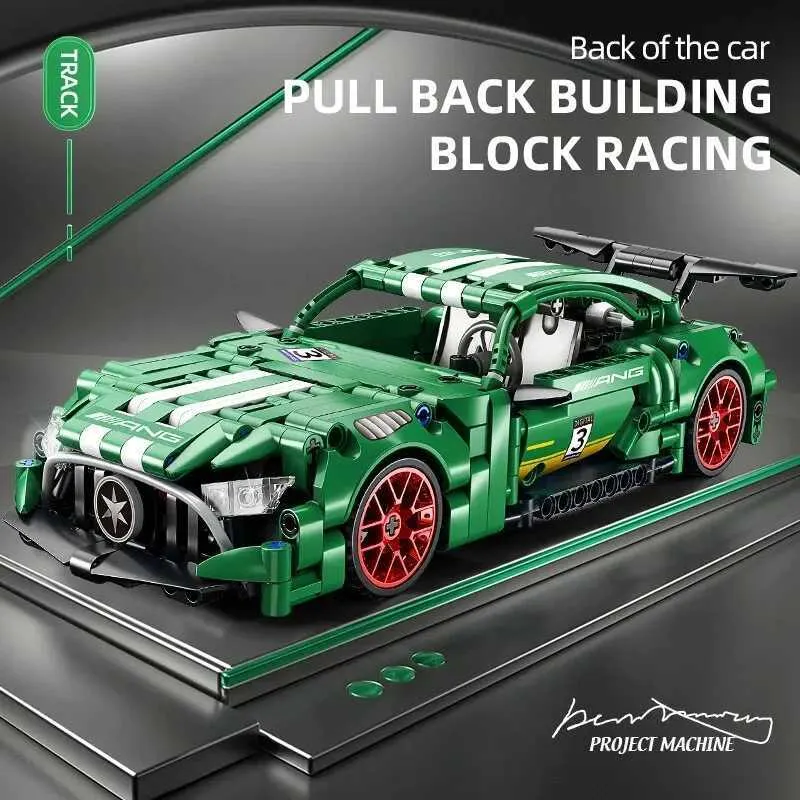 Super Racing Car Building Blocks Set Technical Automobile Pull Back DIY ...