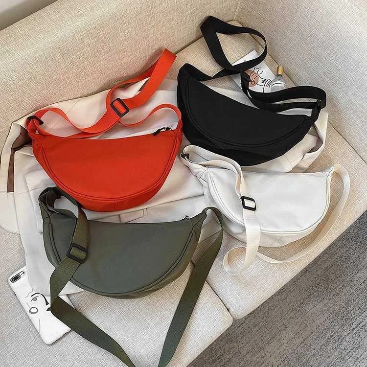 Nylon Crossbody Bag for Women Lightweight Small Pillow-Shaped Shoulder ...
