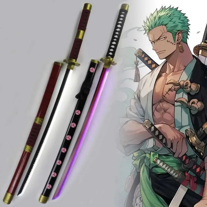 72/104cm Roronoa Zoro Katana Glowing LED Lightsaber Animation Zoro Role ...