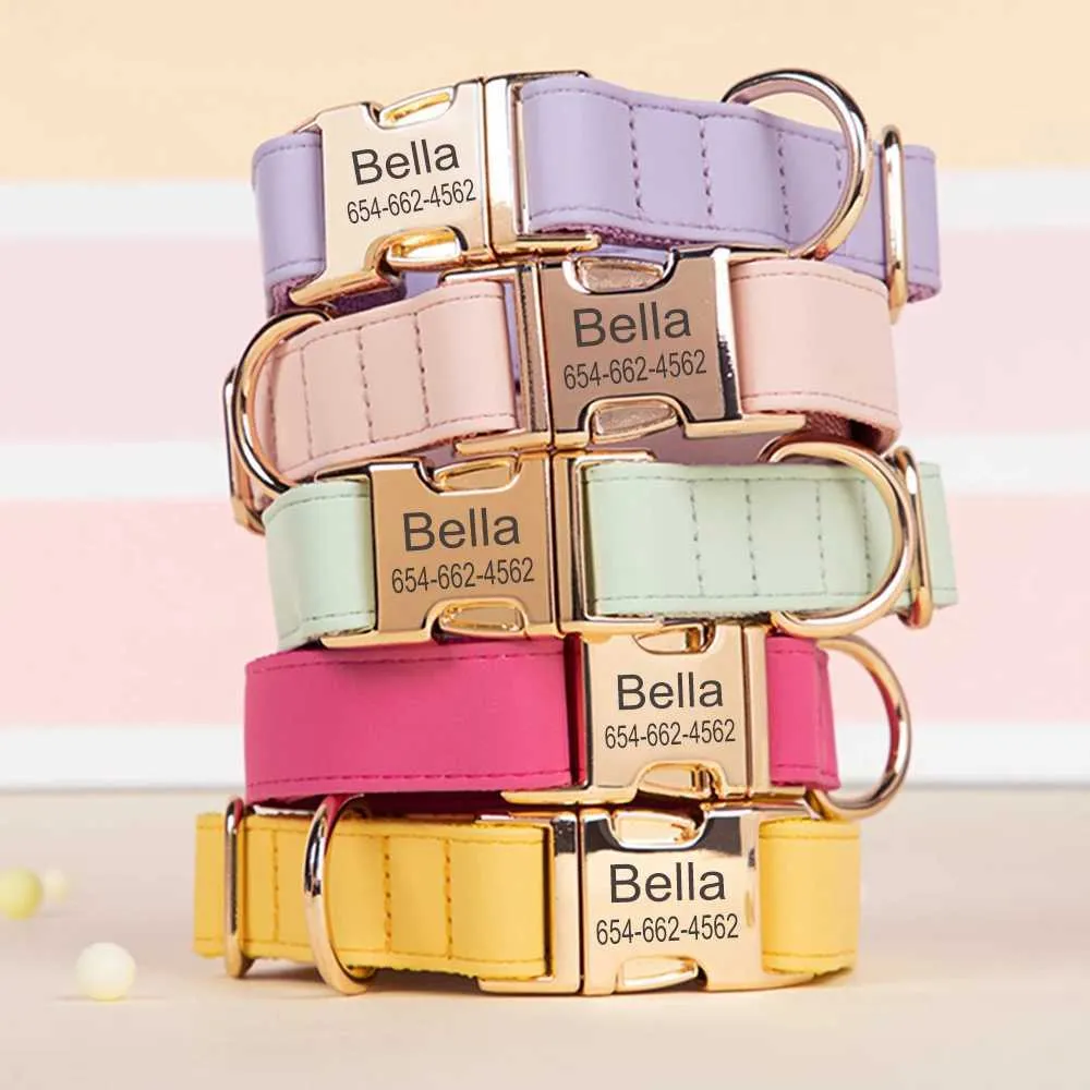 Personalized Nameplate Dog Collar Customized Name ID Buckle Adjustable ...