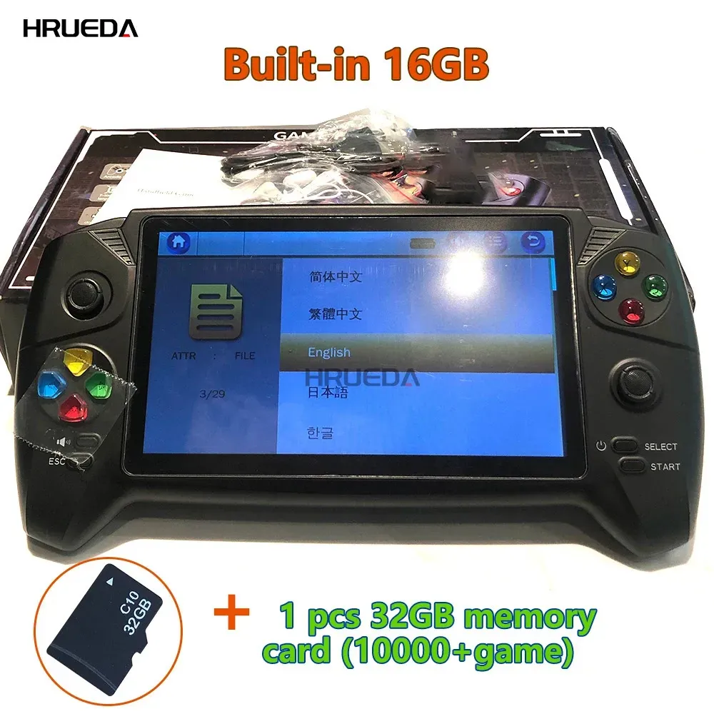 Portable Game Players 16G Dual Retro Handheld Console 7 Inch Hd Large ...