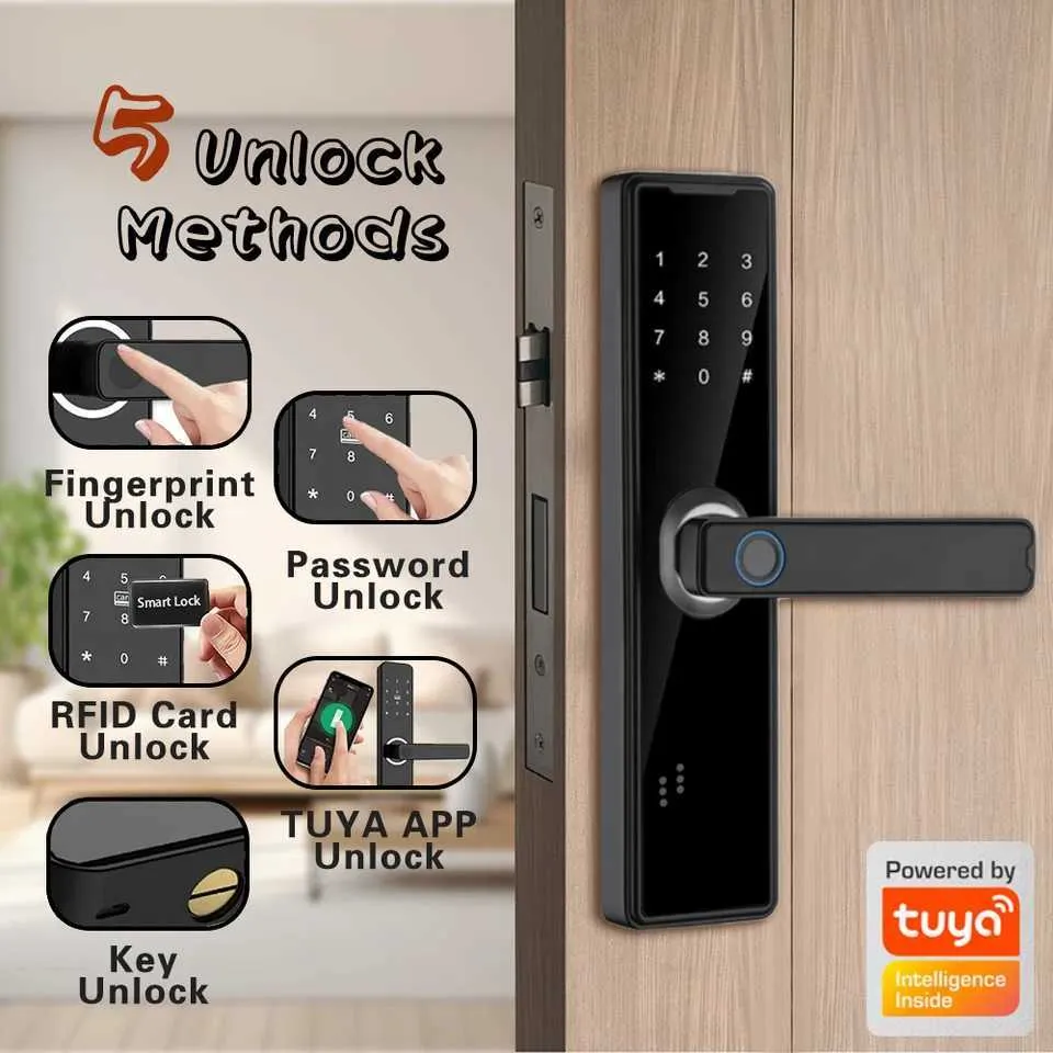 Smart Lock Phipulo Bluetooth Biometric Fingerprint Tuya Smart Lock With ...