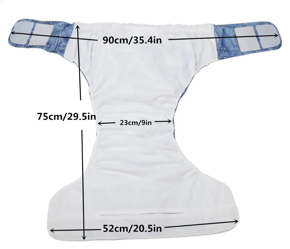 Sigzagor1 Adult Cloth Diaper Nappy for Urinary Incontinence, Reusable ...