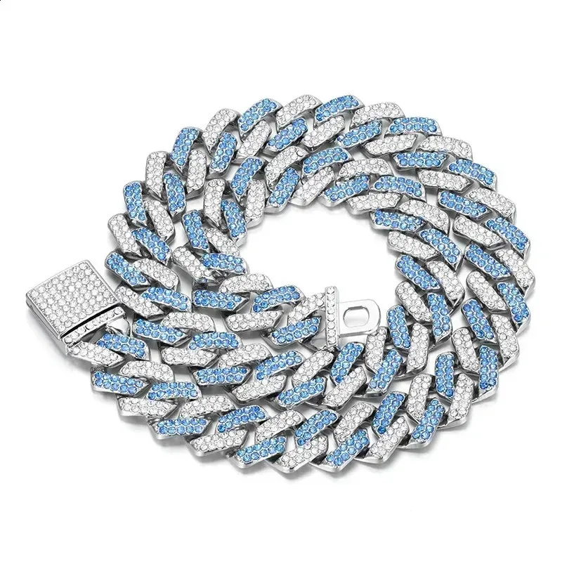 Shiny Hip Hop Cuban Link Chain Cuban Necklace 13MM Silver Color ...