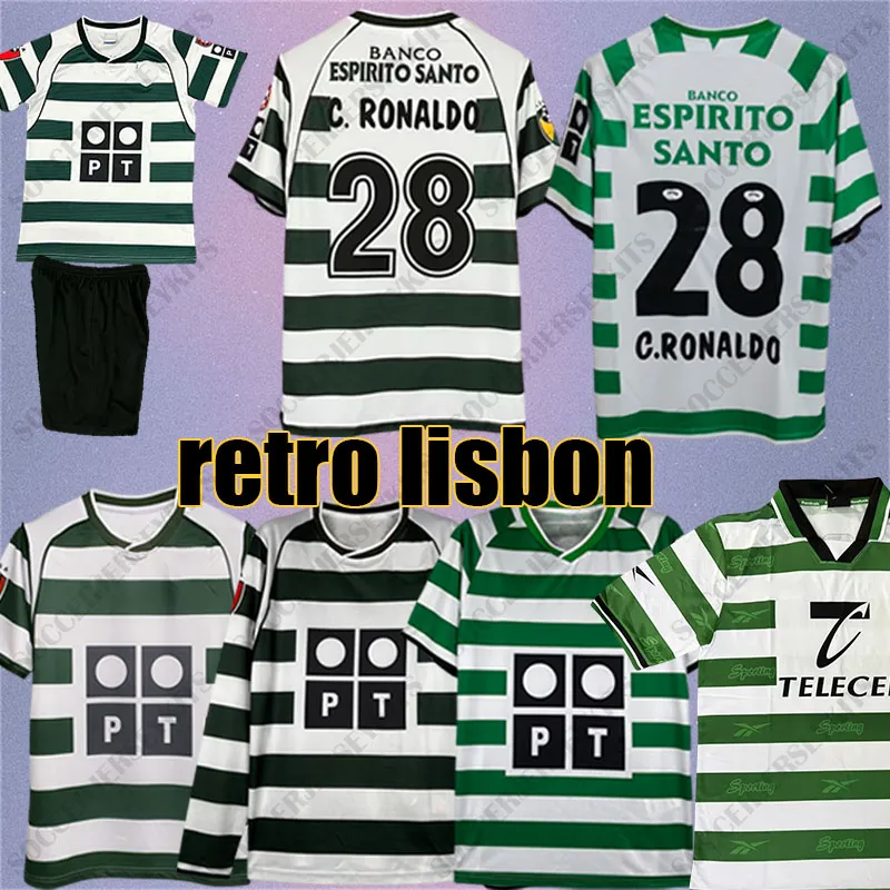 Retro Sporting Lisboa 01/03 Home Vintage Soccer T Shirts S XXL Ronaldo ...